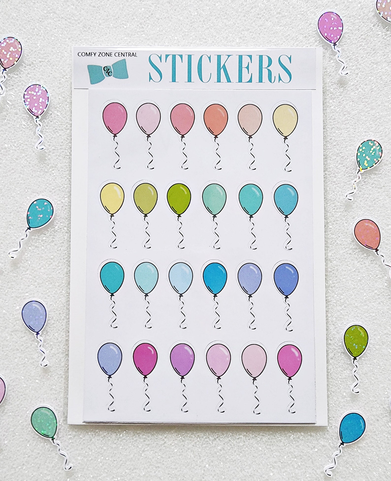 Balloon Stickers Birthday Balloon Sticker Sheets for Planners - Etsy