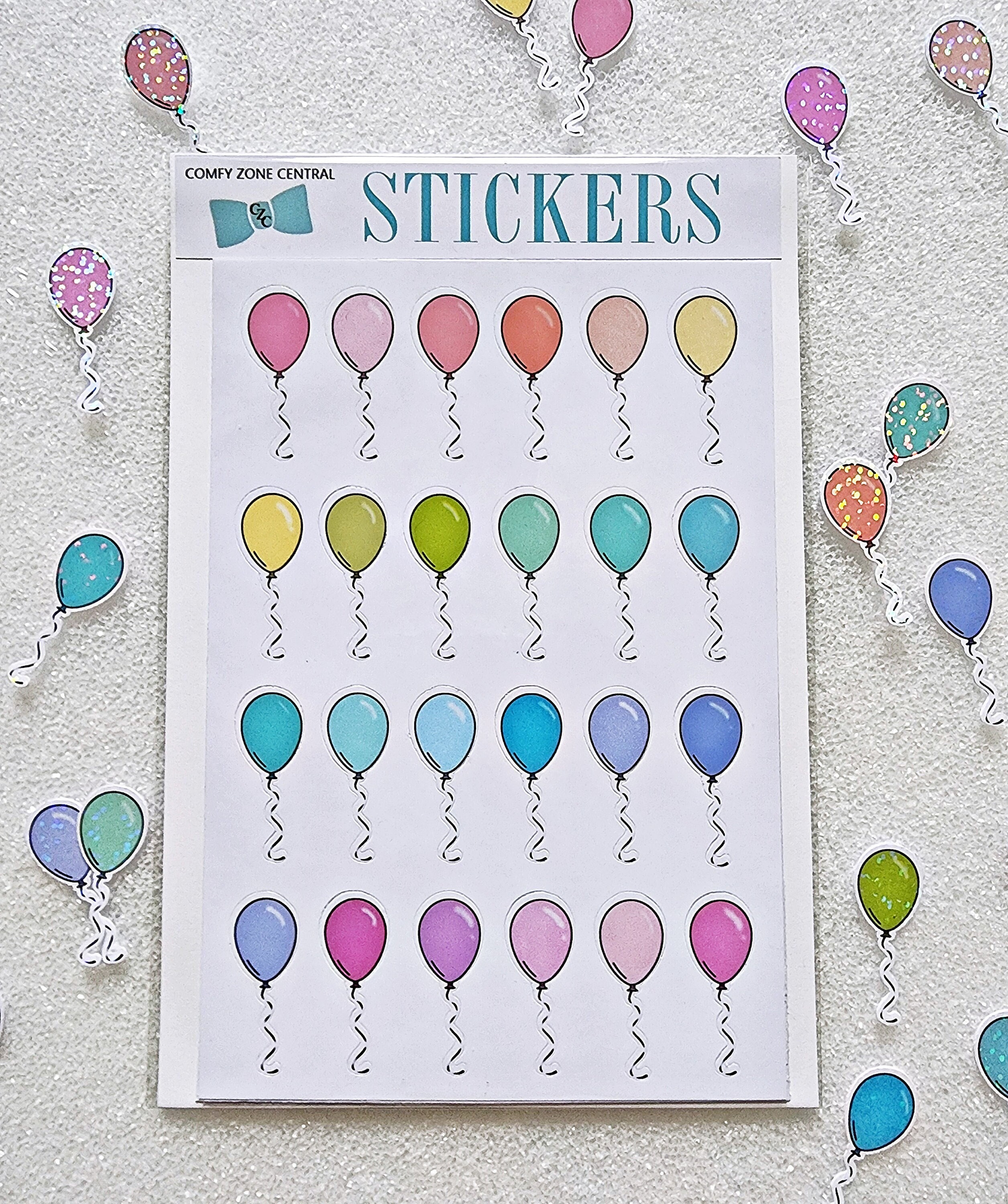 Balloon Stickers, Birthday Balloon Sticker Sheets for Planners and ...