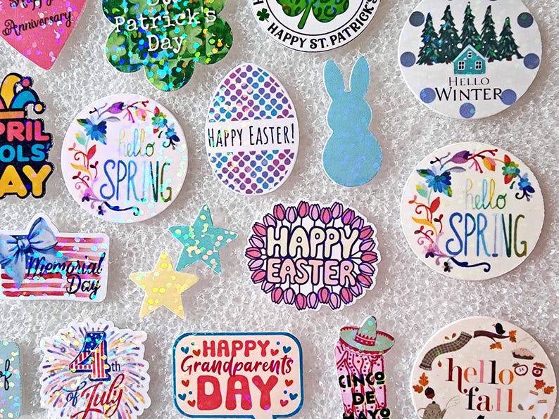 Sparkly Calendar Stickers, Holiday and Seasonal Sticker Set for ...