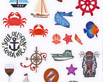 Nautical Stickers - Etsy