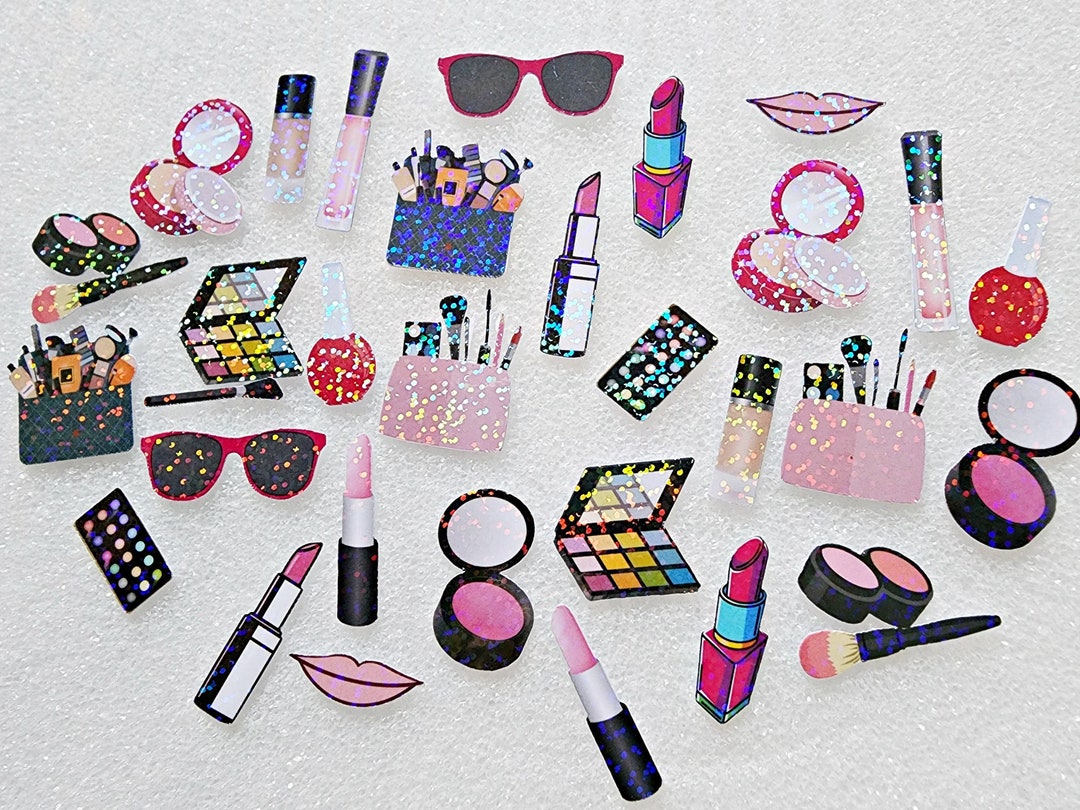 Sparkly Make-up Stickers, Cute Glitter Makeup Stickers for Planners and ...