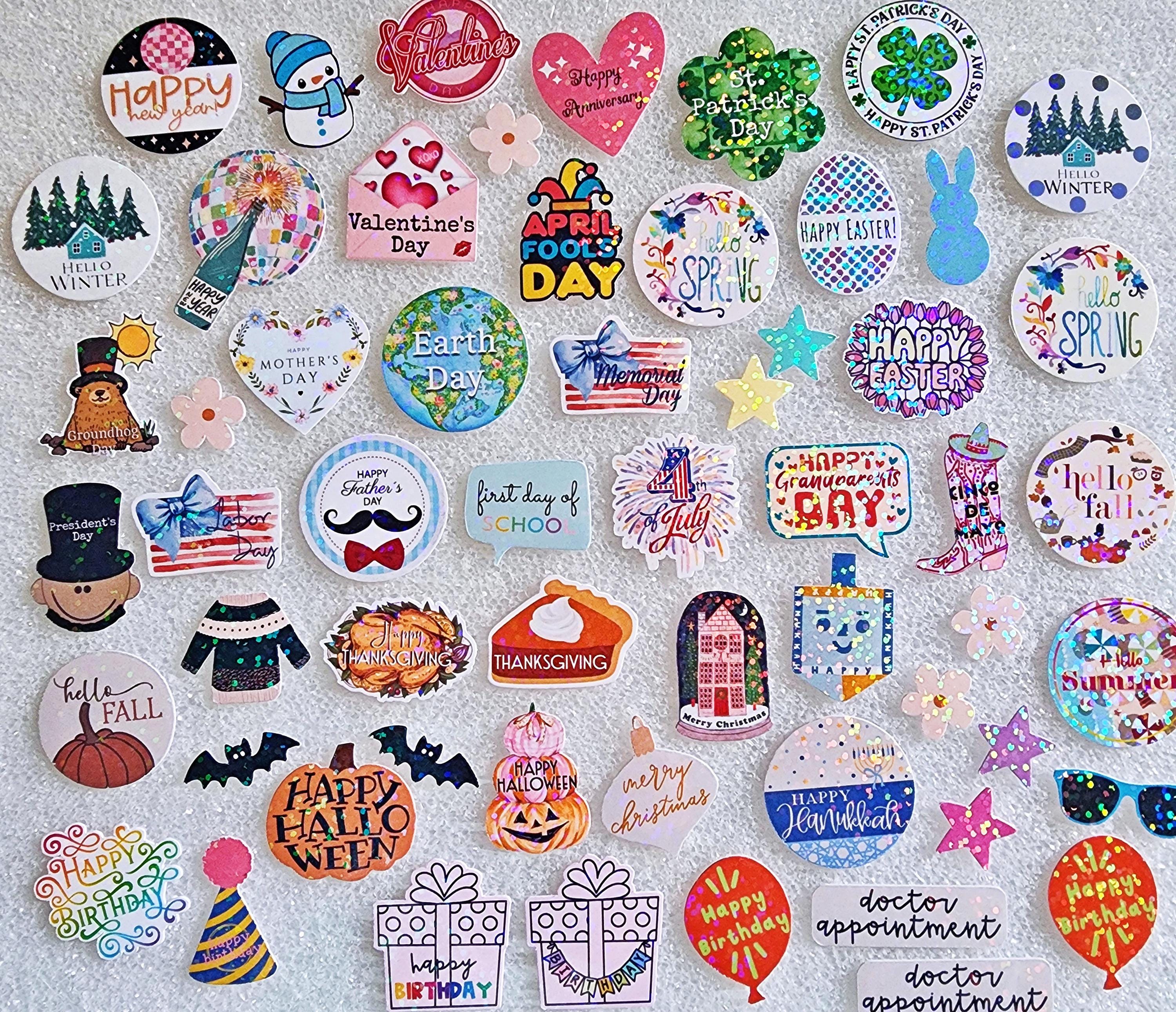 Sparkly Calendar Stickers, Holiday and Seasonal Sticker Set for ...