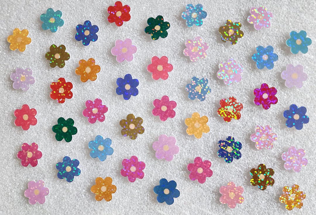 Pretty Little Flowers Sticker Set, Sparkly Floral Stickers, 45 Pieces ...