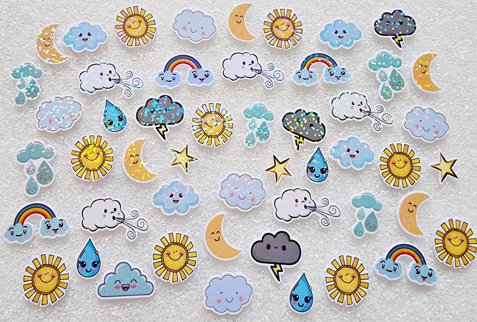 Weather Stickers Sparkly Weather Sticker Set for Calendars - Etsy