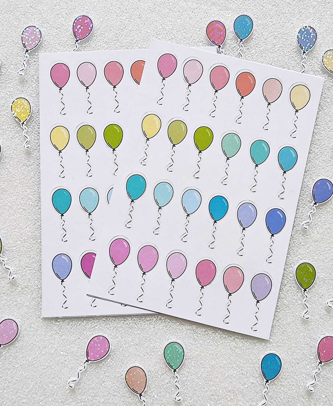 Balloon Stickers, Birthday Balloon Sticker Sheets for Planners and ...