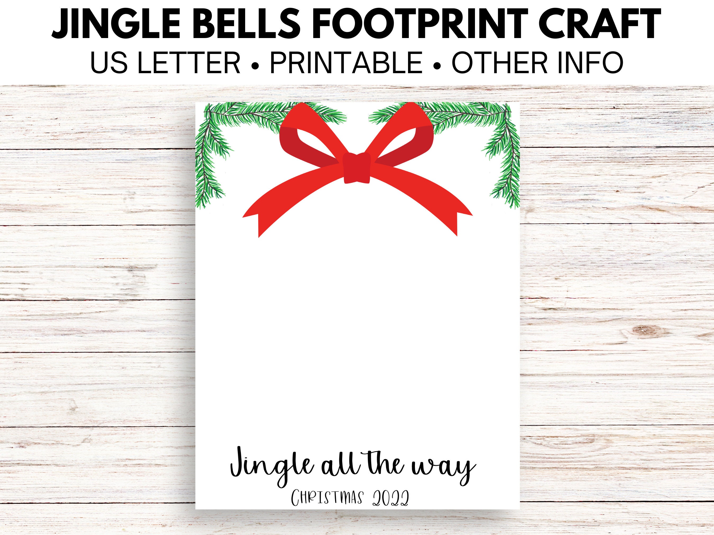 Jingle Bells Footprint Craft (Instant Download) - Etsy