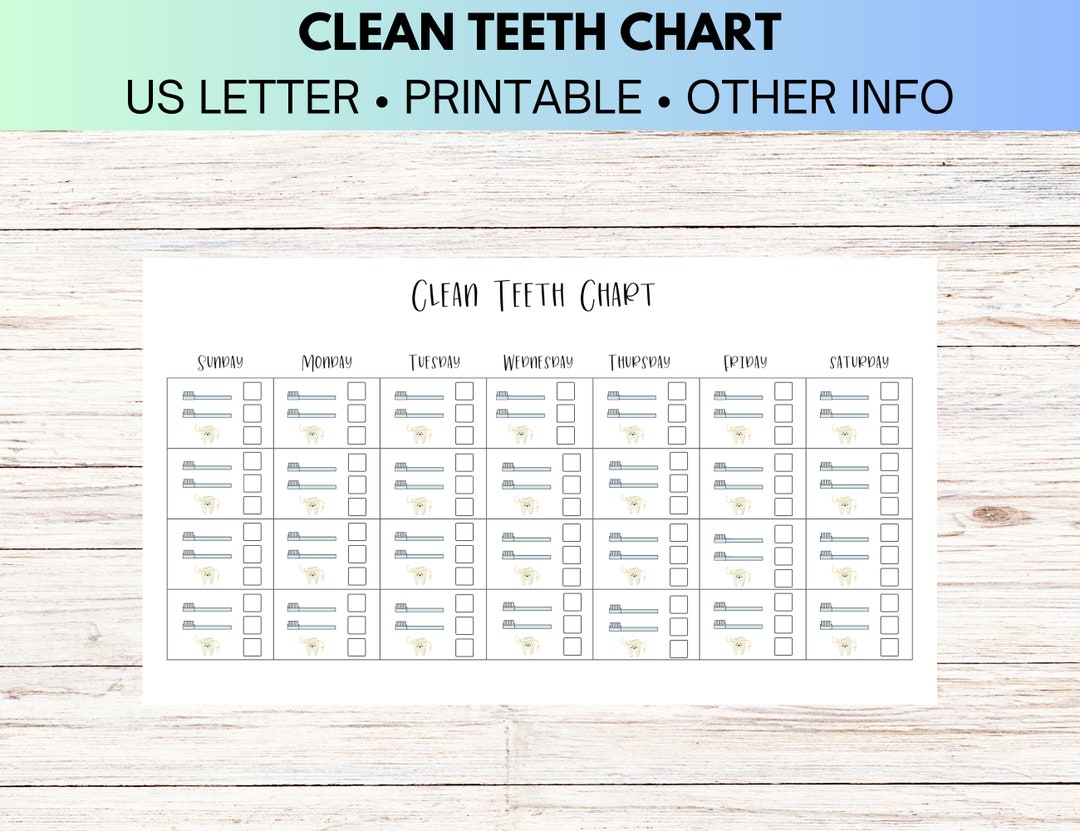 Clean Teeth Chart - Etsy