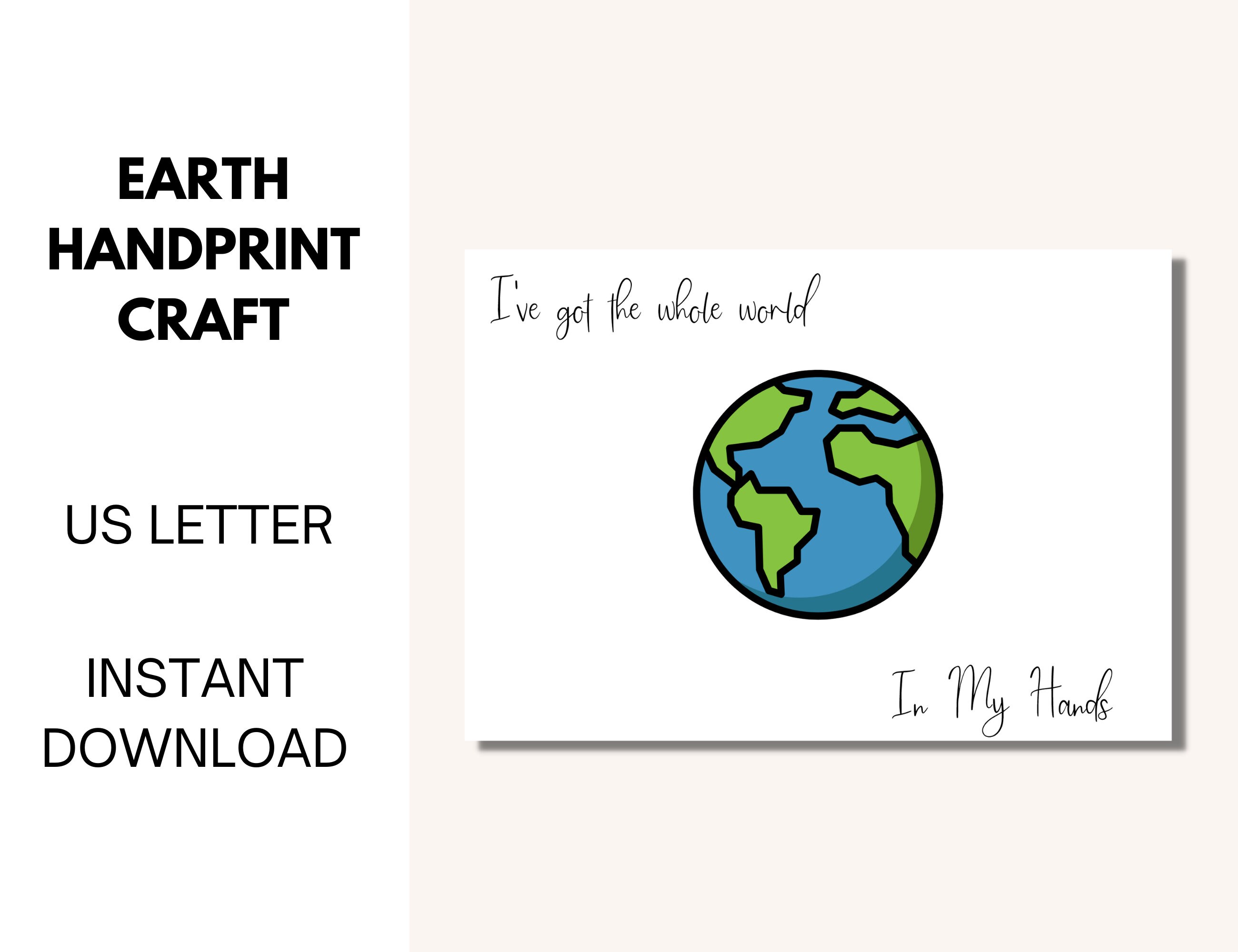 Earth Handprint Craft - Etsy