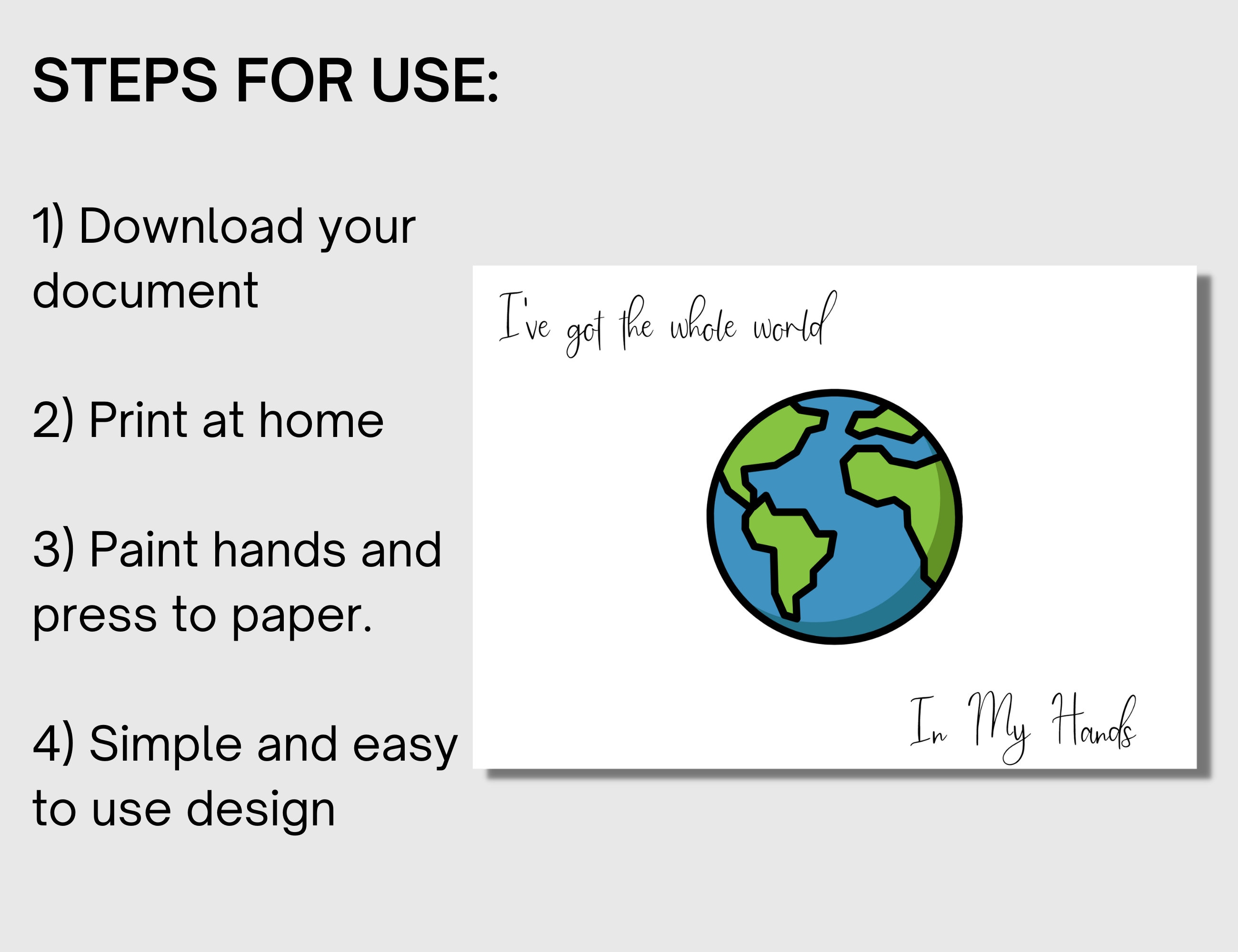 Earth Handprint Craft - Etsy