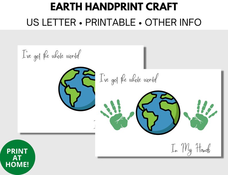 Earth Handprint Craft - Etsy