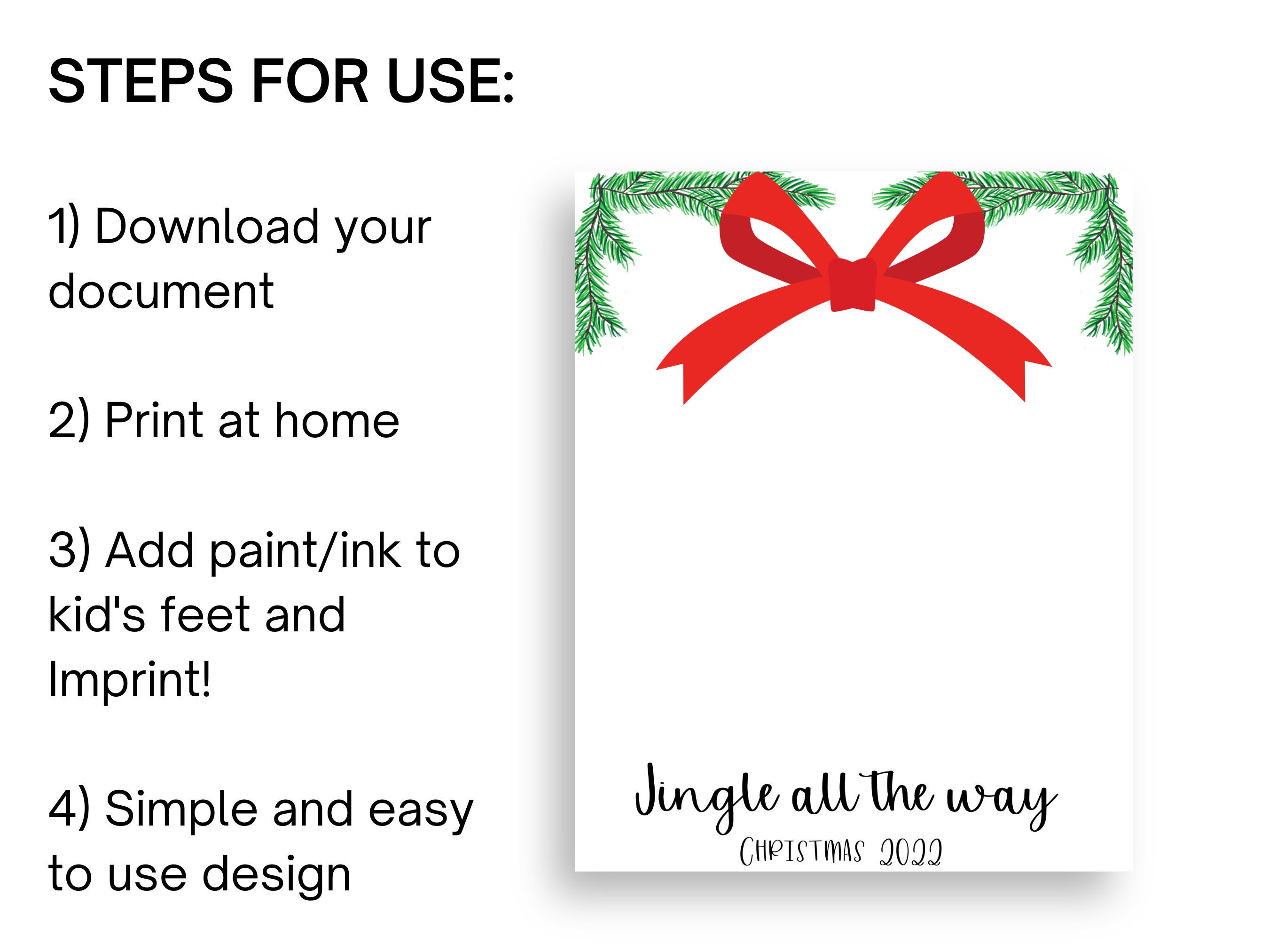 Jingle Bells Footprint Craft (Instant Download) - Etsy
