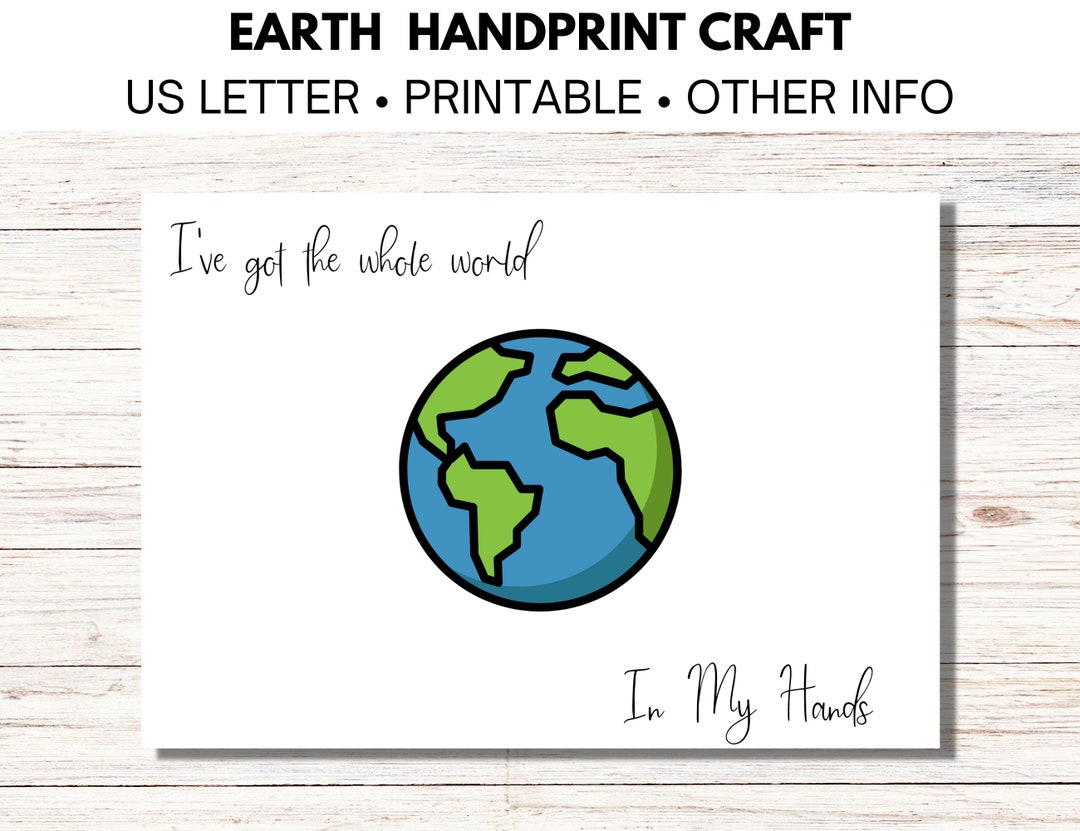 Earth Handprint Craft - Etsy