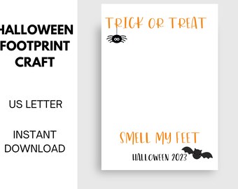 Halloween Footprint Art, Trick or Treat Smell My Feet Footprint Craft ...