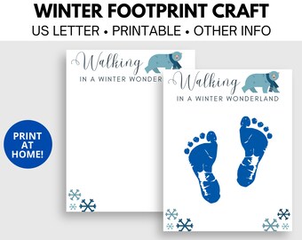 Walking in a Winter Wonderland, Footprint Art, Snow Day Craft for Kids ...