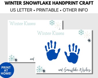 Snowflake Handprint Art/ Handprint Craft/ Toddler Craft/ Handprint Art ...