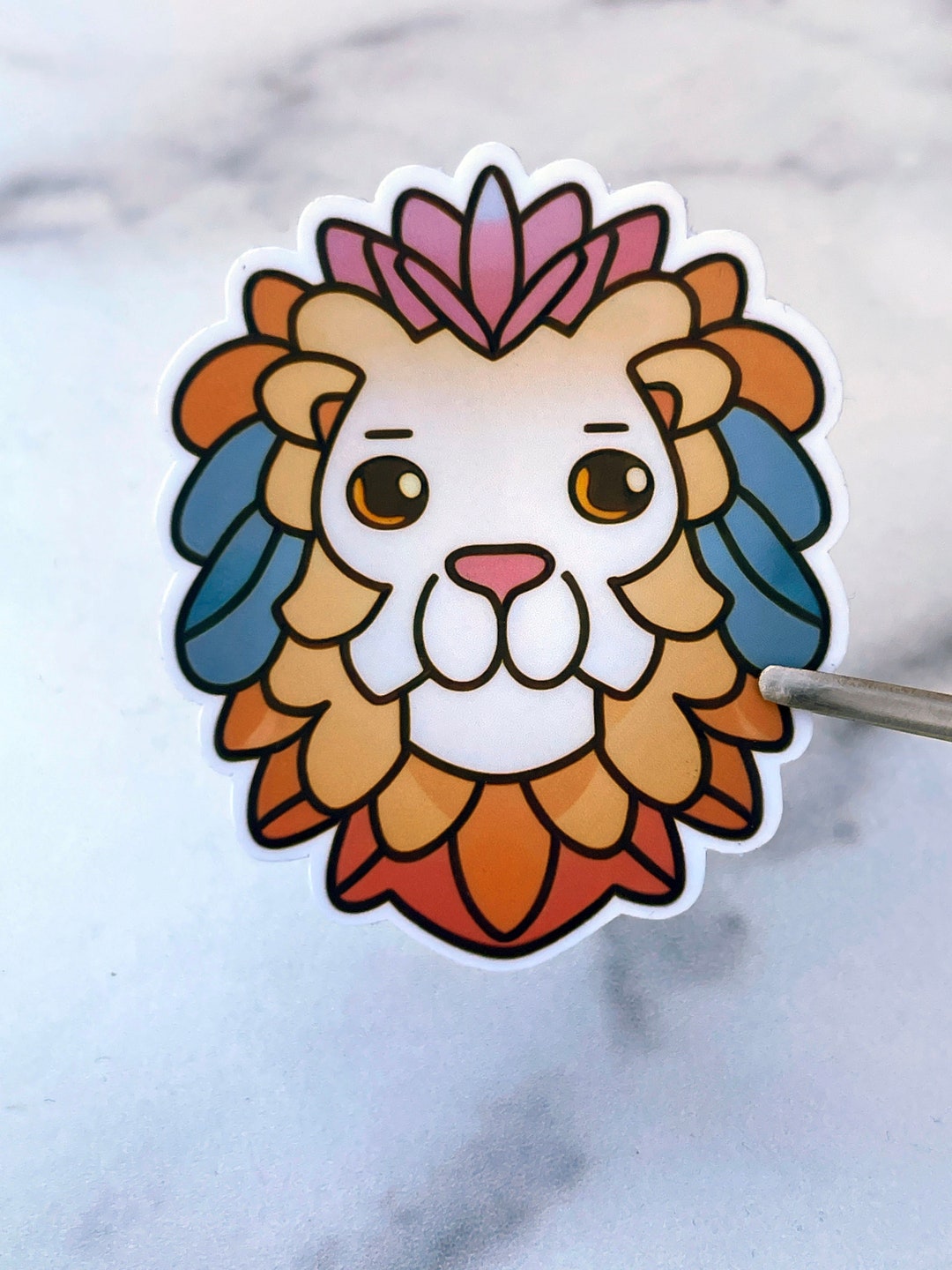 Layered Colorful Lion Vinyl Sticker, Laptop Decal, Phone Decal, Lion ...