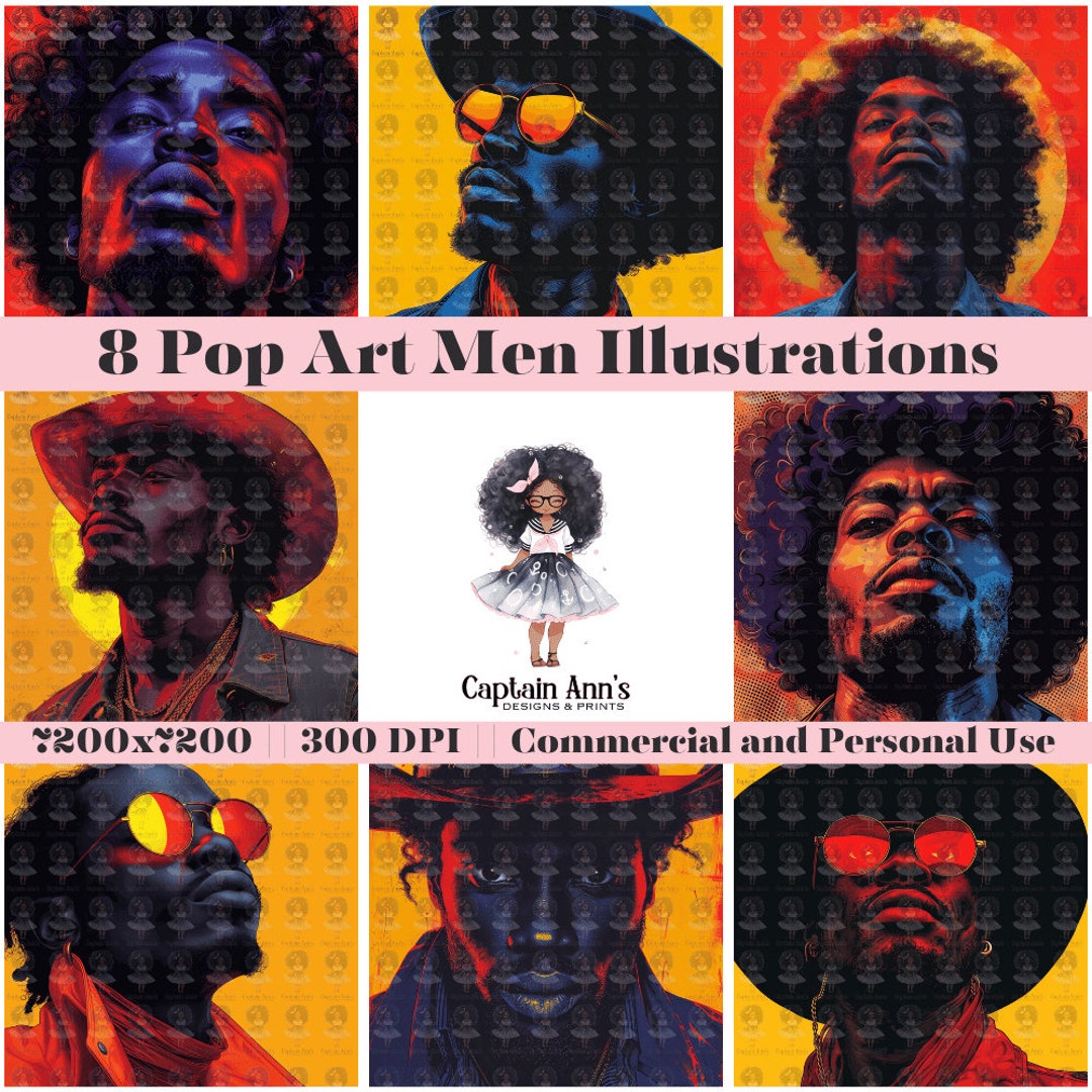 Pop Art Men Digital Download || PNG || Printable || Print on Demand ...