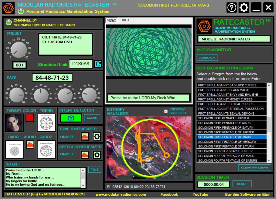 Solomon Pentacles of Mars Radionic Software - Etsy