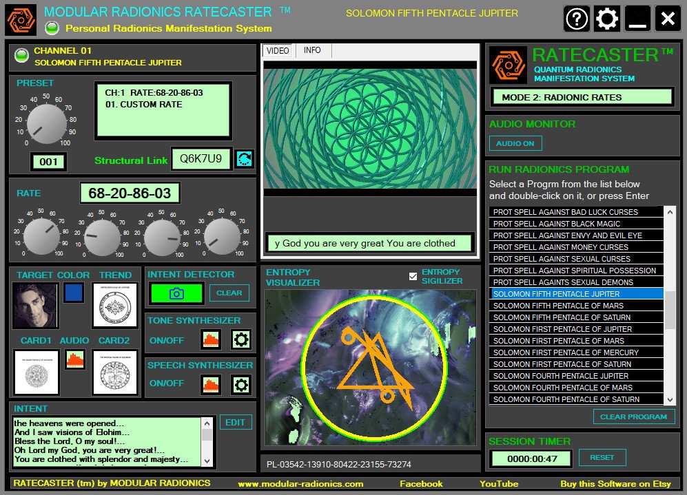 Solomon Pentacles of Jupiter Radionic Software - Etsy
