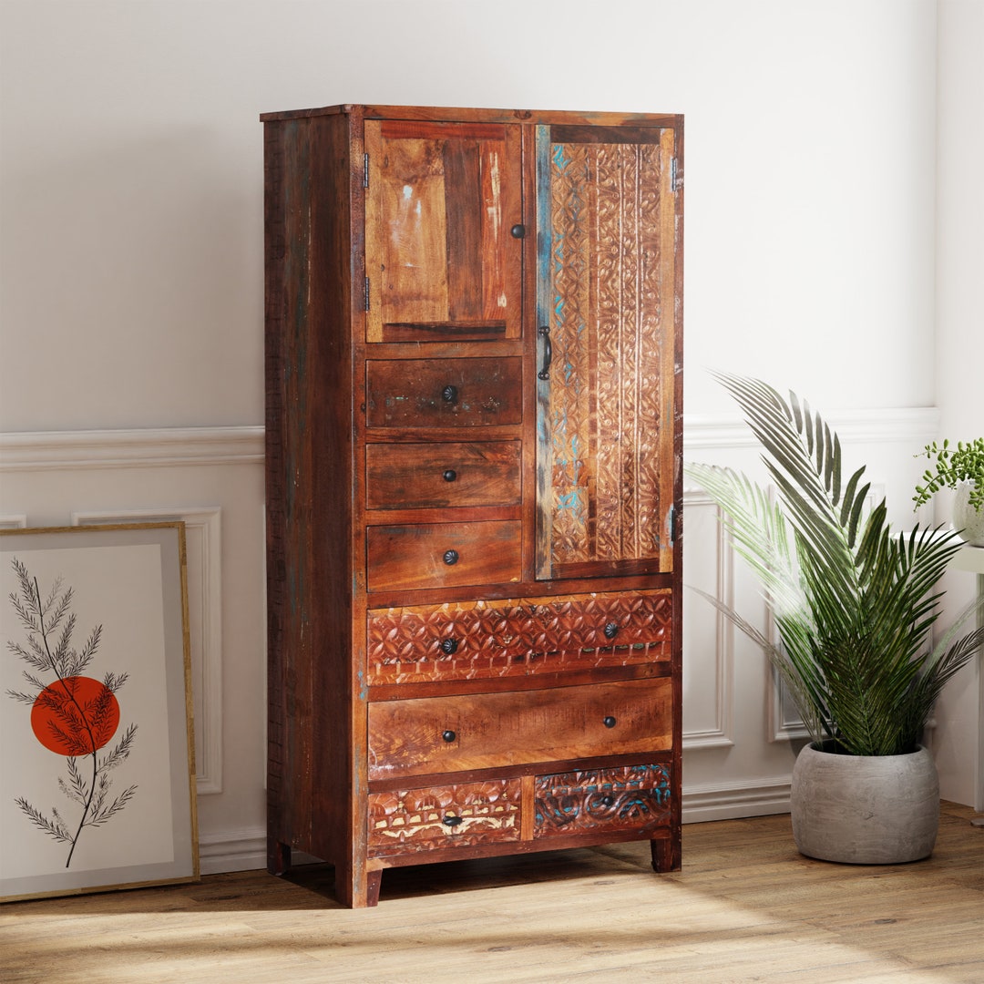 Rustic Wardrobe Armoire - Etsy