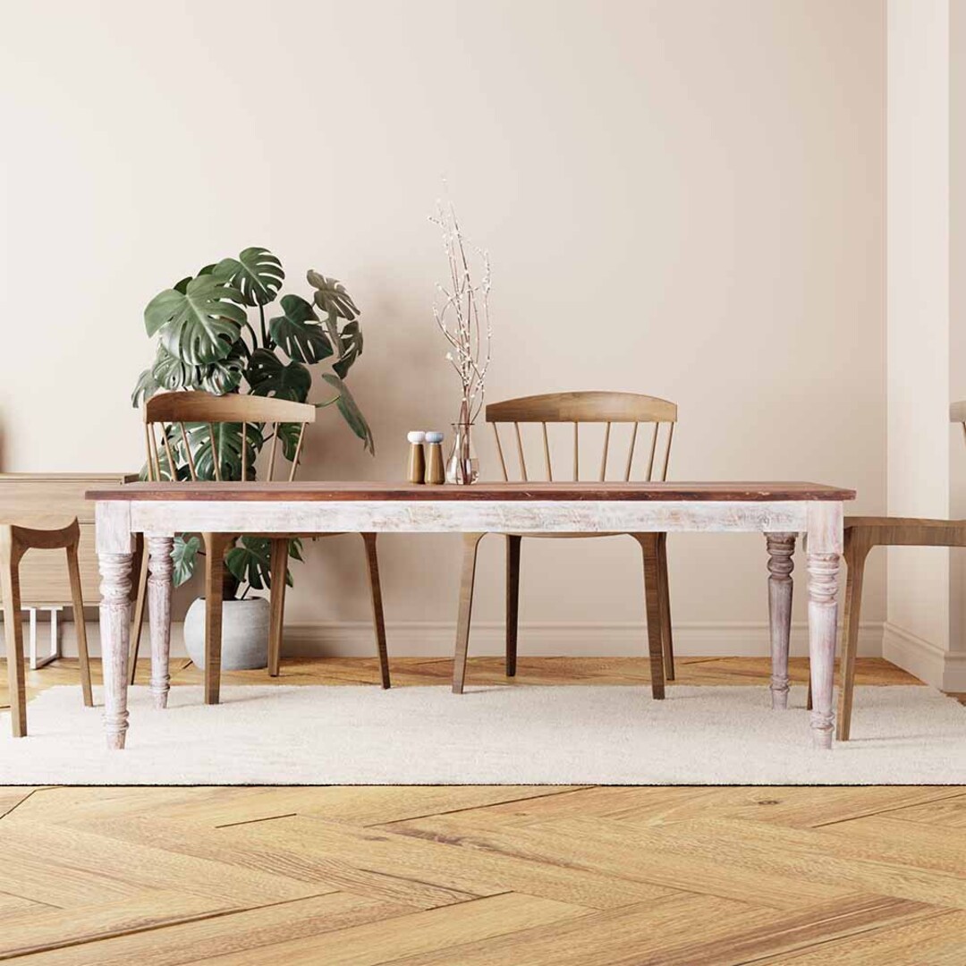 Rustic 90 Inch Long Solid Wood Dining Table - Etsy