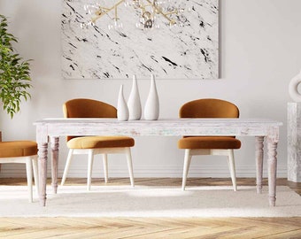 Rustic 90 Inch Long Solid Wood Dining Table - Etsy