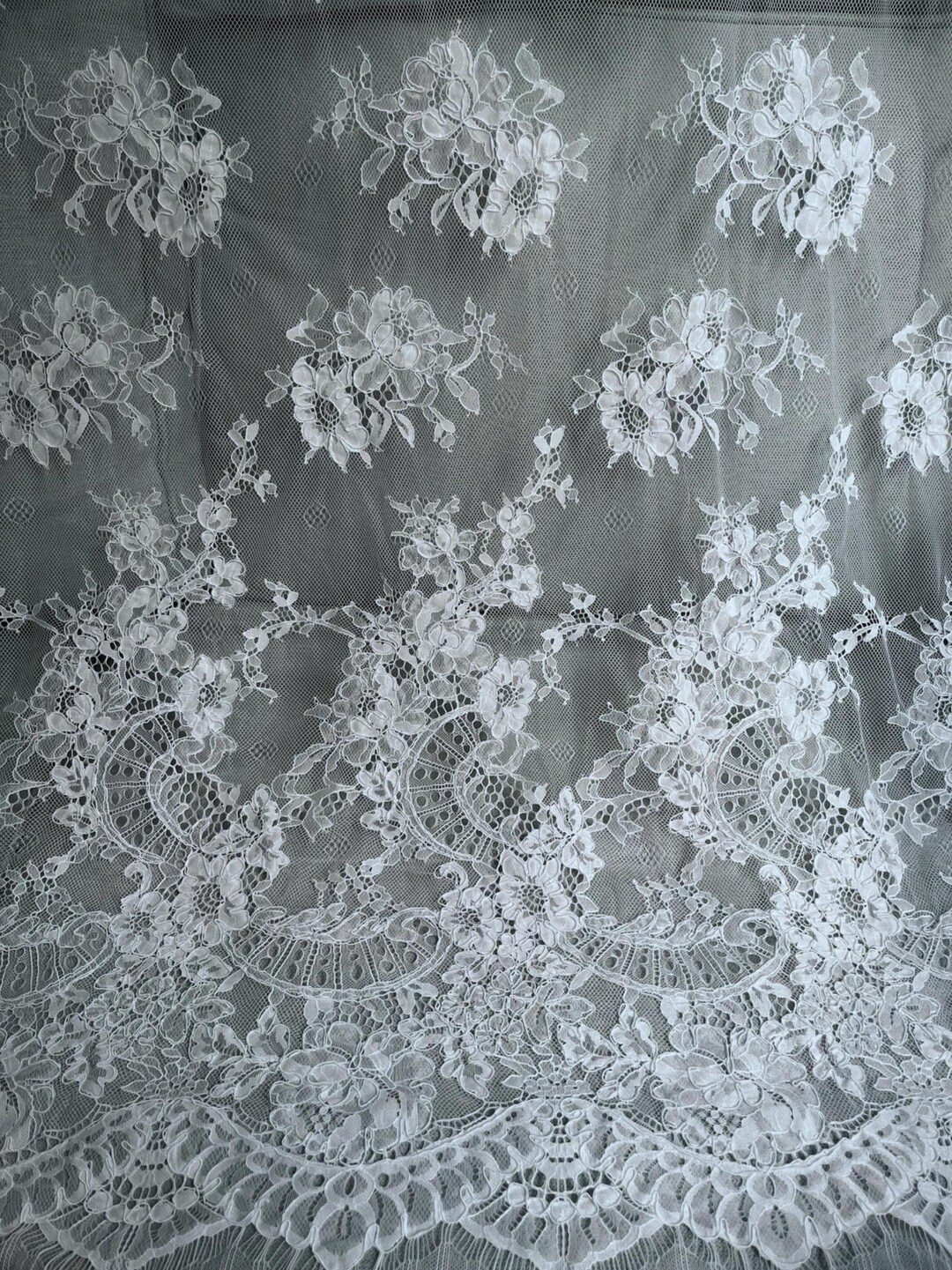 C02/chantilly Lace Piece for Wedding Dress/ Classic French Lace Fabric ...