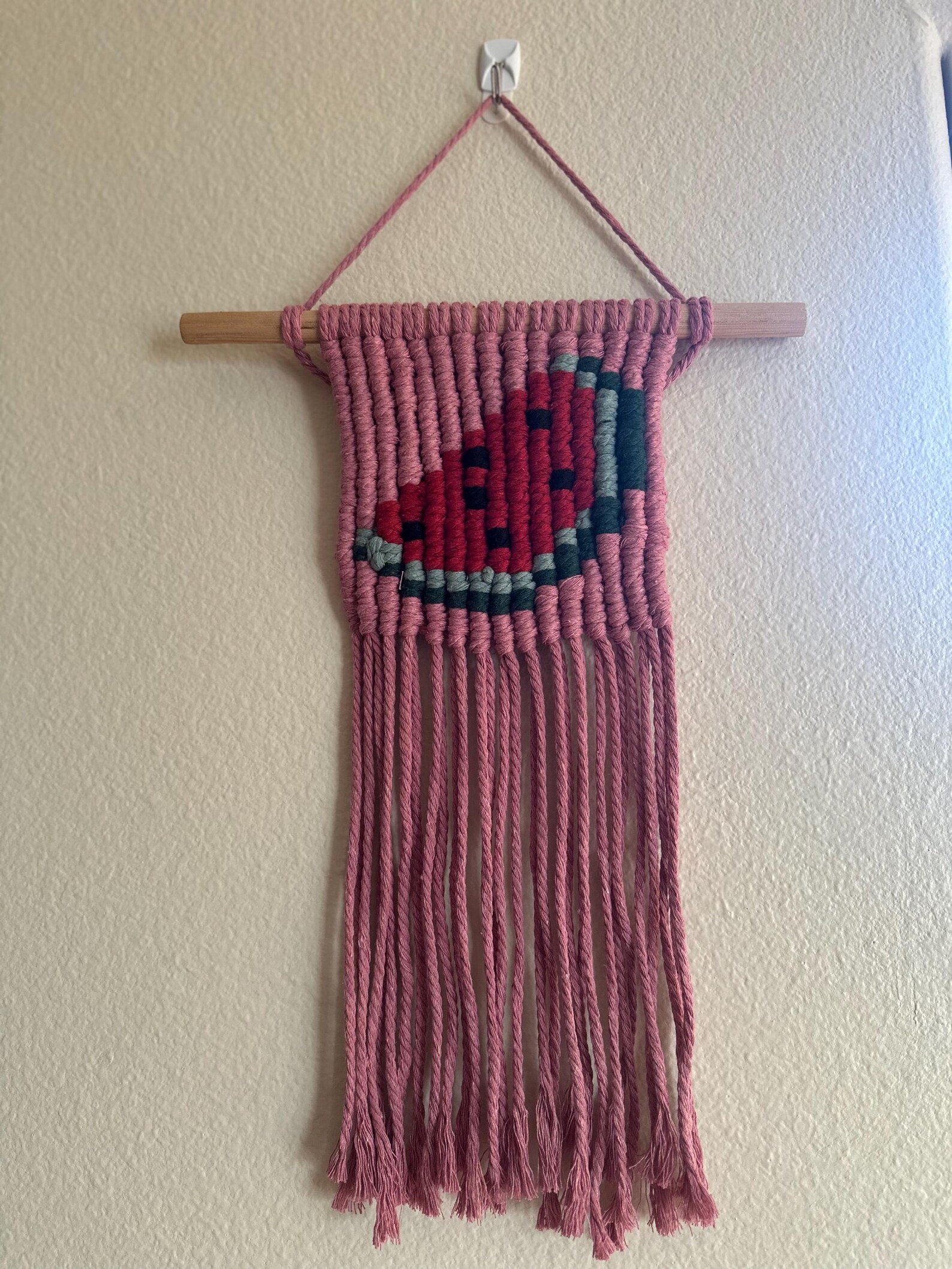 Pixel Watermelon Macrame Hanger - Etsy