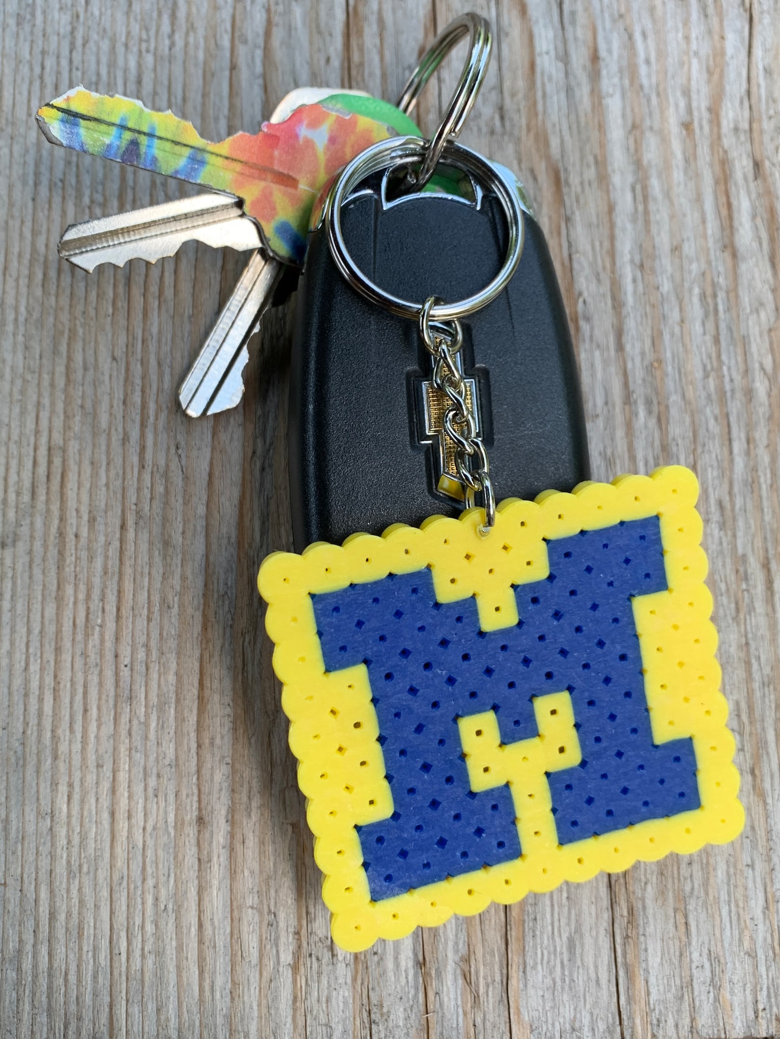 University of Michigan Perler Bead Keychain Backpack Zipper Pull Back ...
