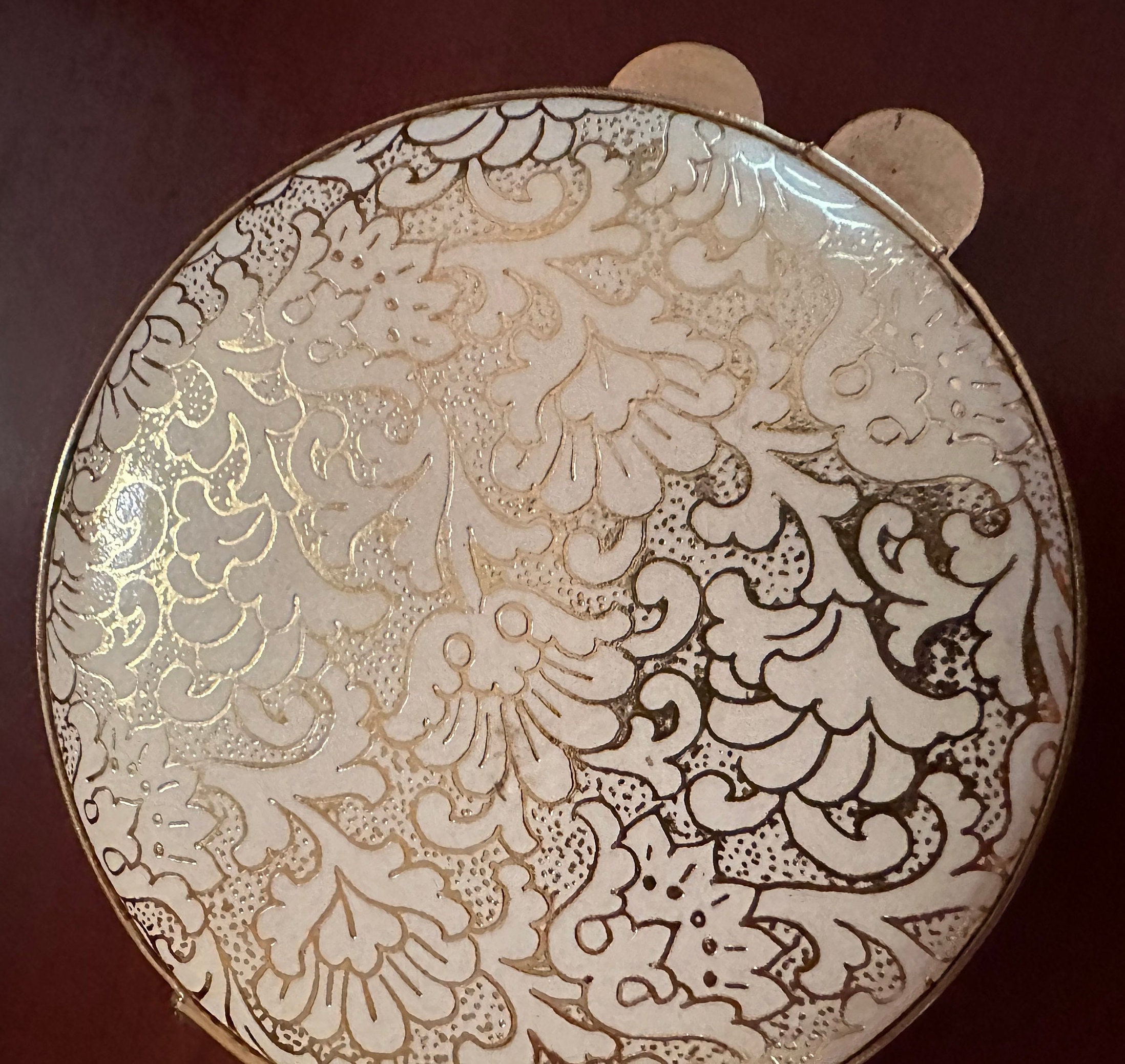 New Embossed Italian Leather Compact Mirror 3