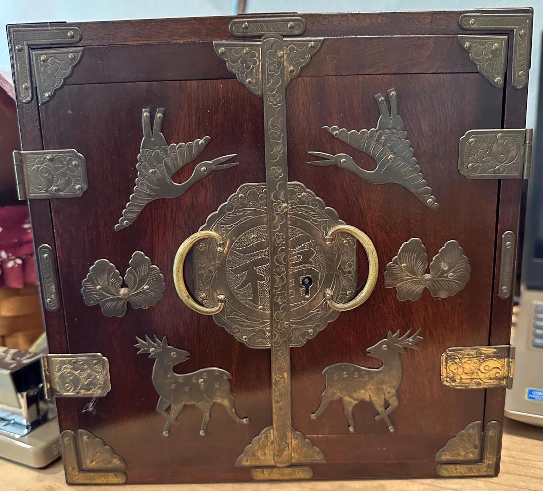 Japan Tansu Style Wood Jewelry Box Chest of Drawers Apothecary Cabinet ...