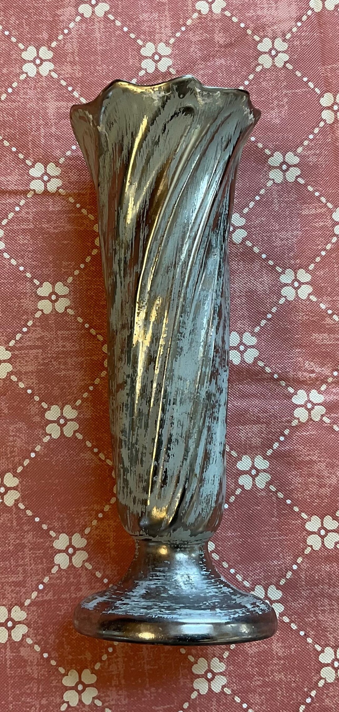 Vintage Stangl Hand Painted Colonial Silver Vase Granny Chic - Etsy