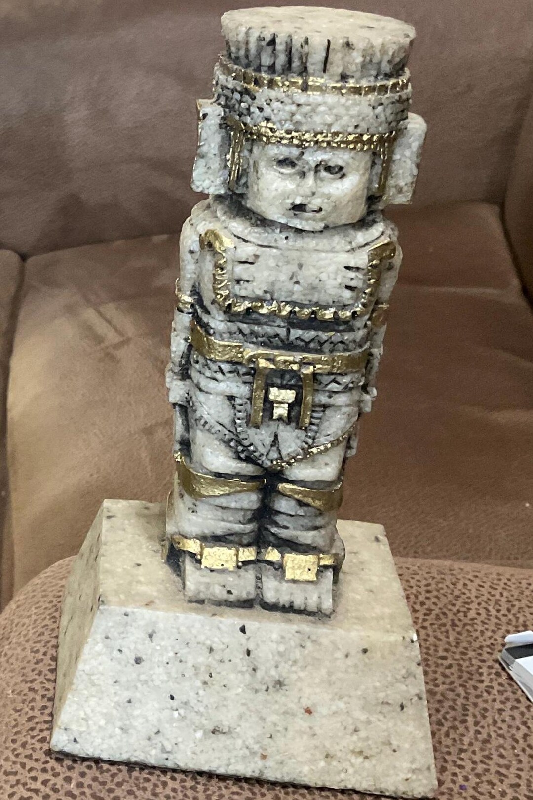 Coloso De Tula Gold Stone Toltec Warrior Sculpture Statue Mexico Peru ...