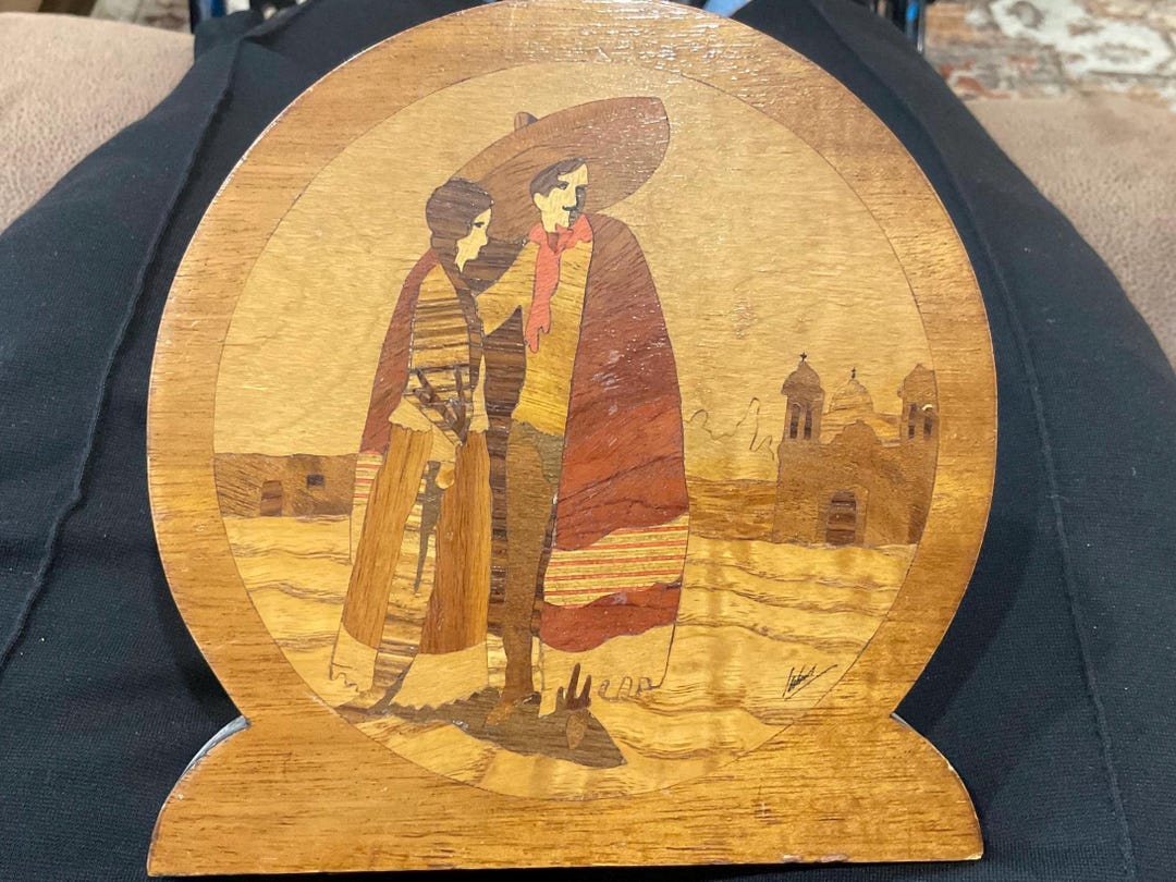 1930's Jesus Salmon Art Deco Vintage Antique Mexico Marquetry Wood ...