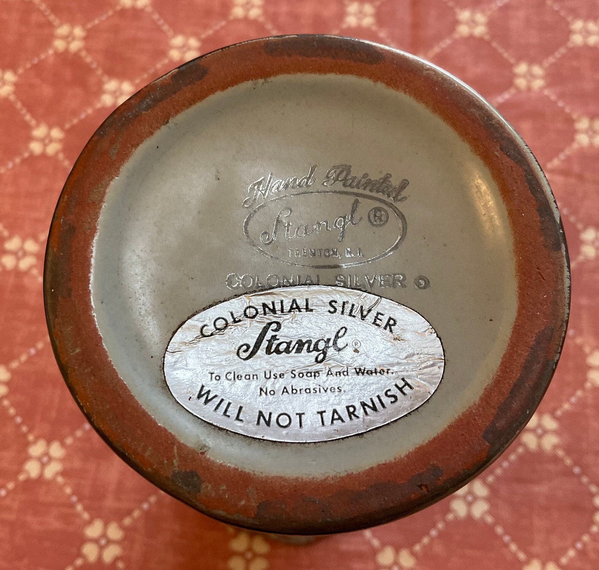 Vintage Stangl Hand Painted Colonial Silver Vase - Etsy