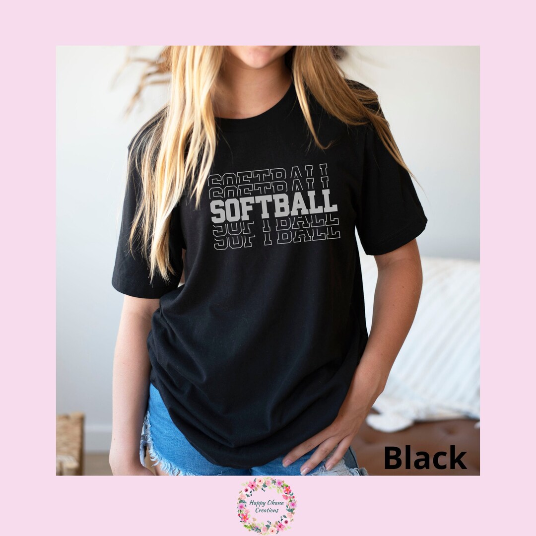 Stacked Softball T-shirt, Girls Softball Tshirts, Teen Softball Shirt ...
