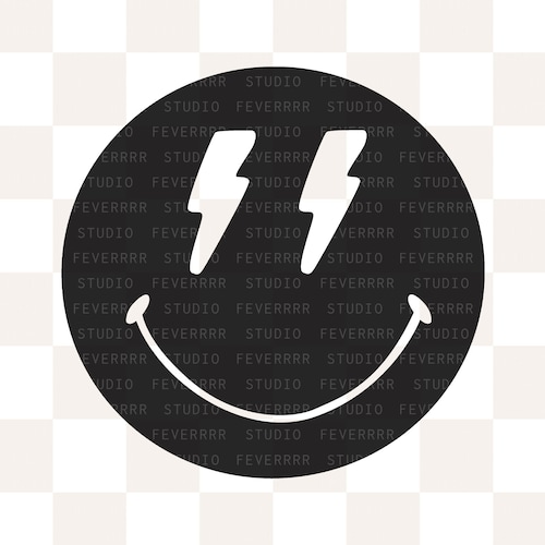 Lightning Bolt Smiley Face SVG Png Trendy Svg Aesthetic - Etsy