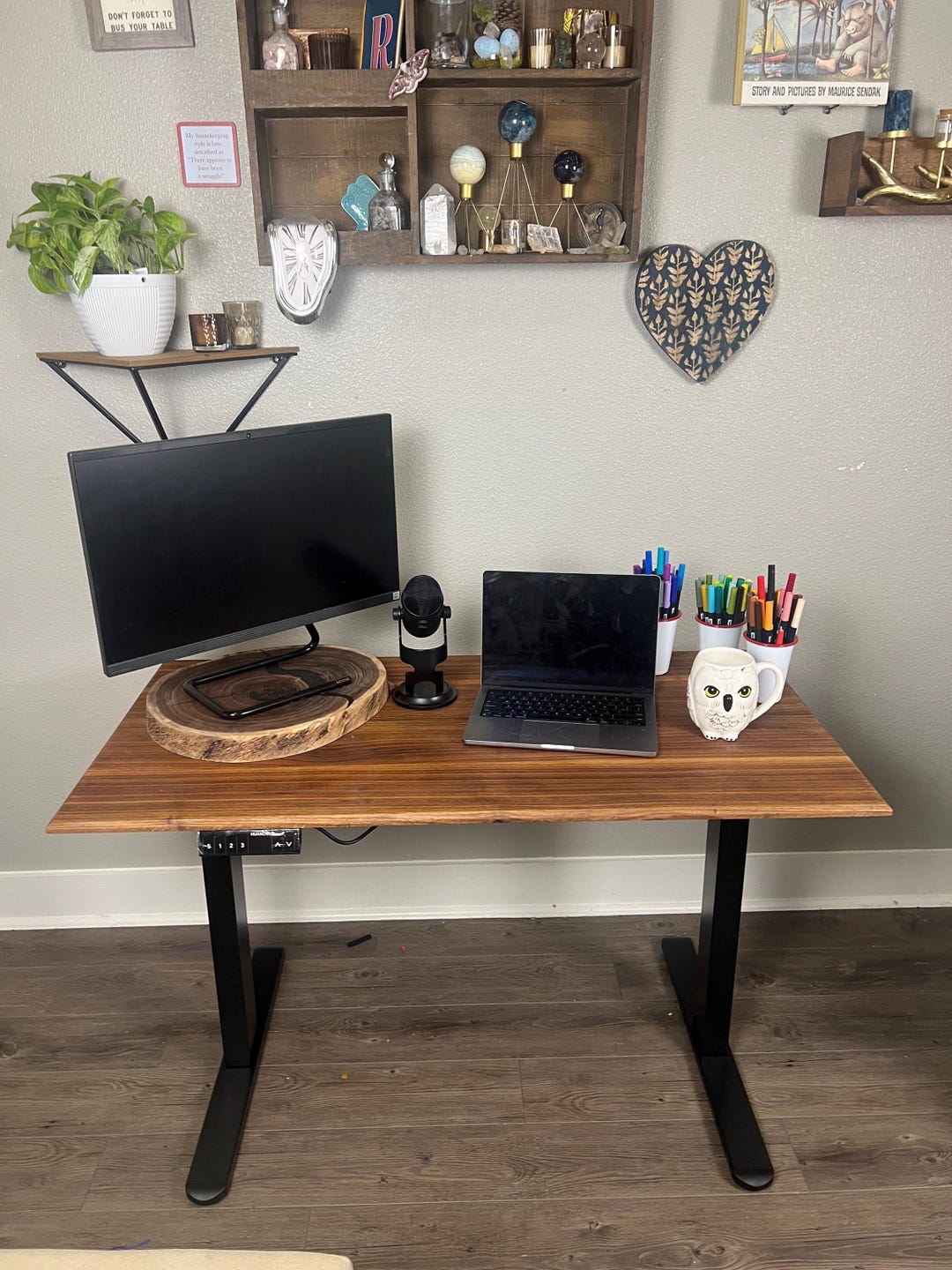 Standing Desk Solid Wood Walnut Live Edge Desk Home Office Decor ...