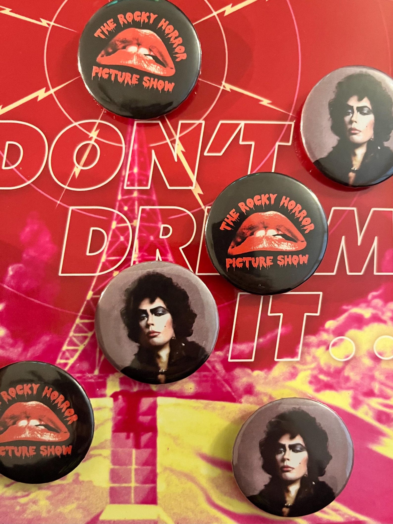 Rocky Horror Picture Show Buttons, Pin Twin Set - 1.25" Dr. Frank-n ...