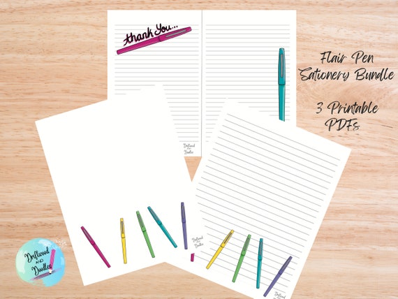 Flair Pen Printable Stationery Teacher Stationery Colorful - Etsy