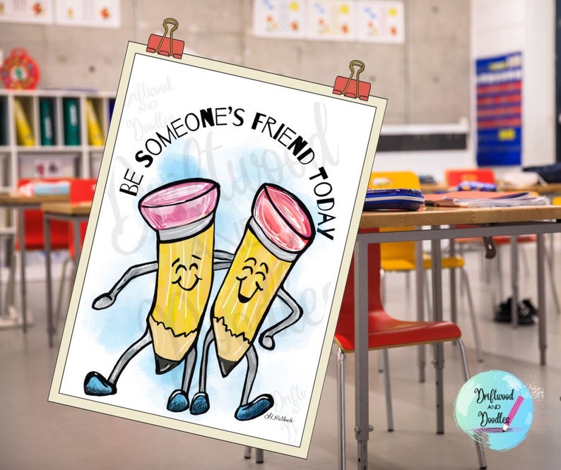 Friendship Classroom Poster, Digital Download, Pencil Pals Poster - Etsy