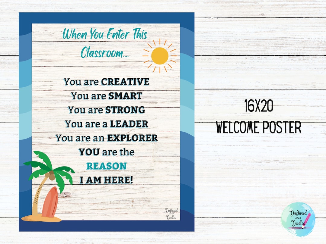 Beach Classroom Decor, Beach Classroom Poster, Beach Classroom Theme ...
