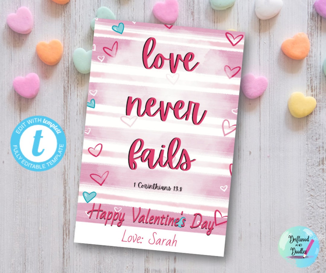 Scripture Bible Verse Valentine's Day Tags, Valentine's Day Gift Tag ...