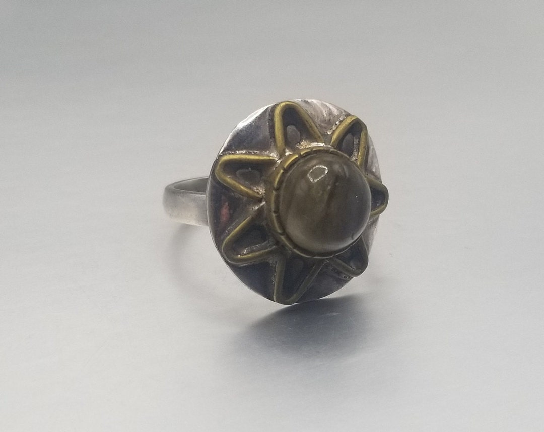 Vintage Large Heavy Unisex Copper and Sterling Silver 925 Sun ...