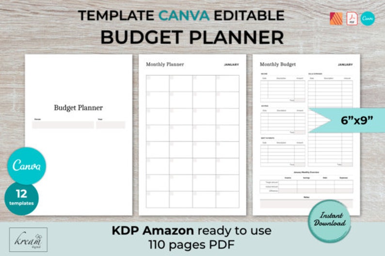 Canva Budget Planner Template Printable Budget Planner Etsy Ireland