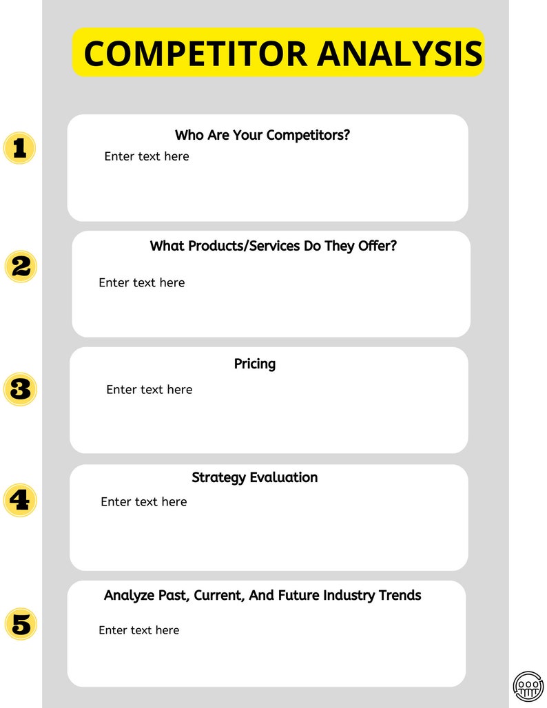 Competitor Analysis Template, Competitive Market Analysis, Small ...