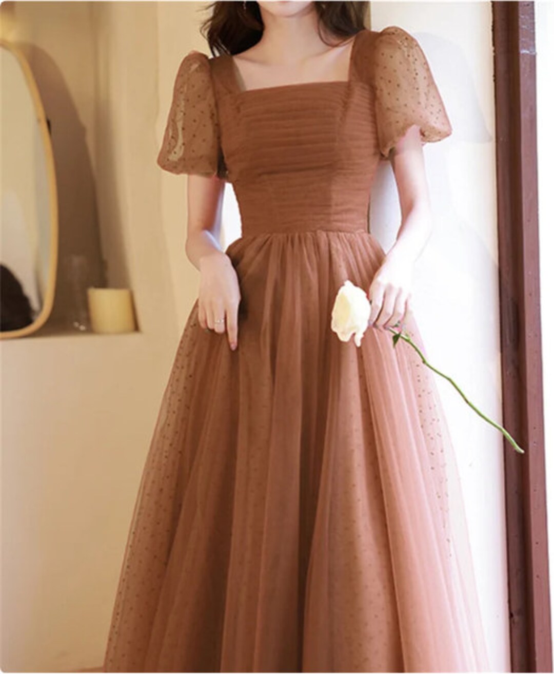 Caramel Prom Lace Prom Dress Evening Gown Graduation Party - Etsy