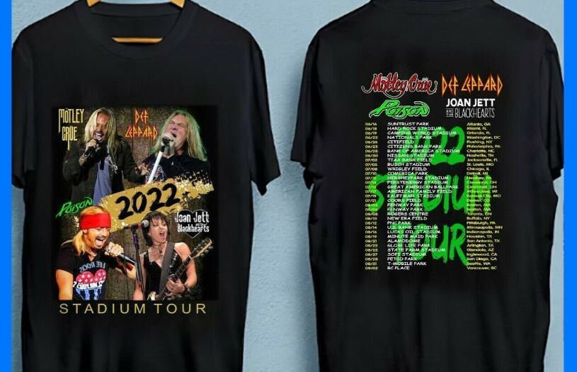 The Stadium Tour 2022 Motley Crue Def Leppard Rock Band T-Shirt