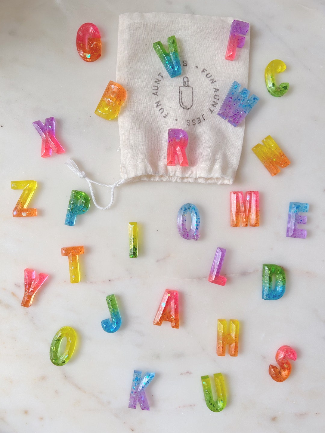 The Rainbow Glitter Letters Set - Etsy