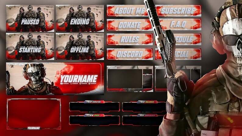Warzone/cod Mw3 Twitch Overlay Bundle (panels, Alerts, Screens, Overlay ...